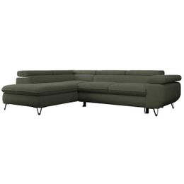 ECKSOFA PEDRO L Gr&uuml;n Boucle - Links Seite