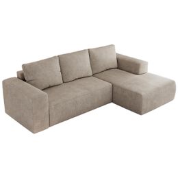 ECKSOFA TRENTINO L Beige Stukture - Rechts