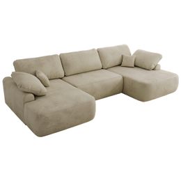 WOHNLANDSCHAFT CUBO U Beige Velvet