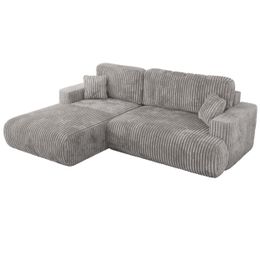 ECKSOFA OVO L Hellgrau Cord - Links Seite