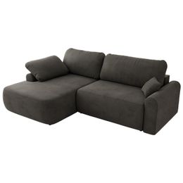 ECKSCHLAFSOFA CUBO L Dunkelgrau Velvet - links