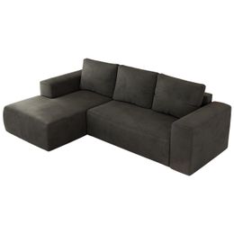 ECKSOFA TRENTINO L Dunkelgrau Velvet - Links