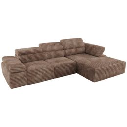 ECKSOFA RILASSO L Braun Cord - rechts