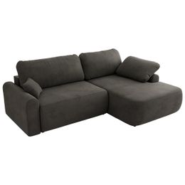 ECKSCHLAFSOFA CUBO L Dunkelgrau Velvet - rechts