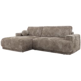ECKSCHLAFSOFA RINA L Hellbraun Cord - links