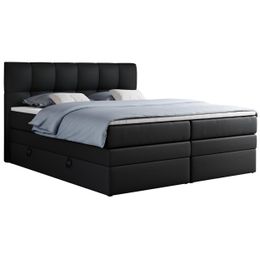 BOXSPRINGBETT ALVIN KING 120/200 Schwarz Kunstleder - H3