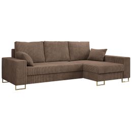 ECKSOFA Dorian Cord Hellbraun