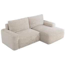 ECKSOFA BELLUNO L Creme Cord - Rechts