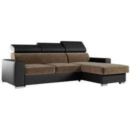 ECKSOFA FOX-L Braun/Schwarz