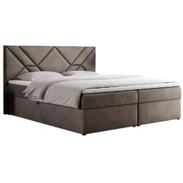 BOXBETT NEOMI 200/200 - Braun Velvet - H3 - Topper T25