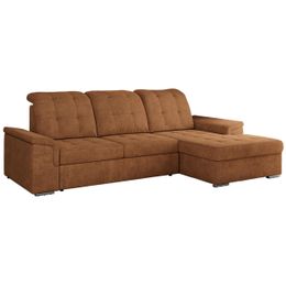 ECKSOFA MADRITO L - Orange Struktur - Rechts