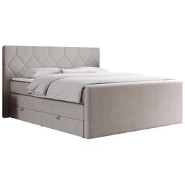 BOXSPRINGBETT KING EIGAR 160/200 Beige Struktur - H3