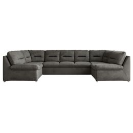 WOHNLANDSCHAFT COMODO U Dunkelgrau Velvet
