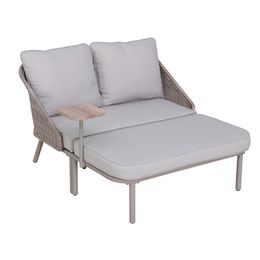 Doppelliege Tagesbett Porto Grau/Naturfarben
