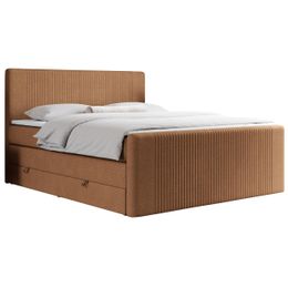 BOXSPRINGBETT KING DOREN 140/200 Orange Struktur - H4