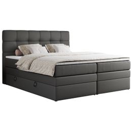 BOXSPRINGBETT ERNI KING 140/200 Dunkelgrau Kunstleder - H4