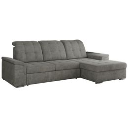 ECKSOFA MADRITO L - Grau Struktur - Rechts