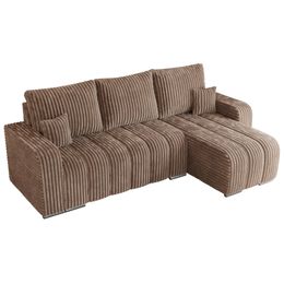 ECKSOFA KIRASSO L Braun Cord