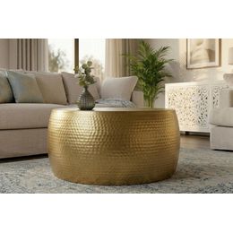 Riess Ambiente Runder Couchtisch ORIENT III 60cm gold Metall Hammerschlag Design handmade Riess-Ambiente Sofatisch Wohnzimmertisch Glamour Orientalisch