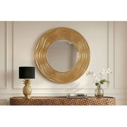 Riess Ambiente Eleganter Wandspiegel CIRCLE 100cm gold rund mit verziertem Rahmen Riess-Ambiente Glamour