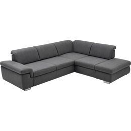Ecksofa DIE PLANBAR "MP-IN17041 L-Form, Breite 320 cm", grau, B:320cm H:85cm T:260cm, 100% Polyester, Sofas, Ecksofa, mit Sitztiefenverstellung, optional Kopfteilverstellung & Bettfunktion