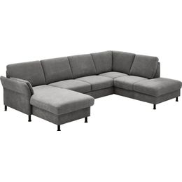 Wohnlandschaft DIE PLANBAR "ZE-EM18013 U-Form, Breite 305 cm", milan grau, B:305cm H:90cm T:200cm, 100% Polyester, Sofas, Wohnlandschaft, wahlweise mit Kopfst&uuml;tzen und Liegearmlehne