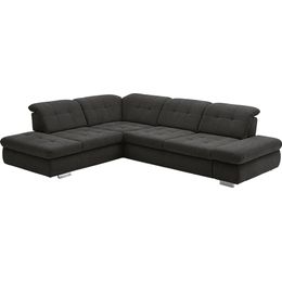 Ecksofa DIE PLANBAR "MP-IN17004 L-Form, Breite 323 cm, wahlweise weitere Funktionen", schwarz, B:323cm H:84cm T:124cm, 100% Polyester, Sofas, Ecksofa, Federkern-Polsterung, inkl. Sitztiefenverstellung