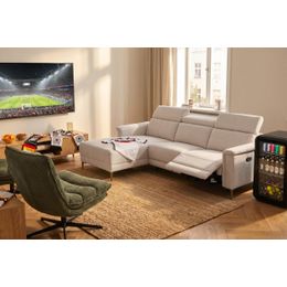 Ecksofa OTTO HOME "LUND, L-Form, 261cm, man. o. elektr. Relaxfunktion (mit USB-A)", creme, B:261cm H:97cm T:179cm, Sofas, Ecksofa