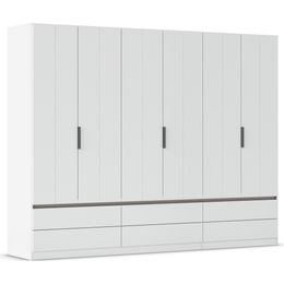 Kleiderschrank OTTO HOME "Schrank Garderobe ARVEN Breiten 181/226/271cm mit Beleuchtung", wei&szlig; (alpinwei&szlig;), Schr&auml;nke, Kinder, B/H/T: 271cm x 210cm x 54cm, Classic, Holzwerkstoff, Kleiderschrank, puristisches Design in Plankenoptik mit Metallgriffen MADE IN GERMANY, B:271cm H:210cm T:54cm