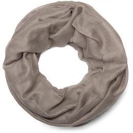 Loop styleBREAKER "Loop mit Glitzer unifarben", Damen, grau (taupe), Obermaterial: 100% Viskose CV., Modisch, Modet&uuml;cher Loop