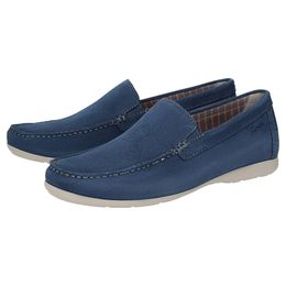 Slipper Sioux "Giumelo-711", Herren, Gr. 41 (UK 7), blau, Obermaterial: 100% Kalbsveloursleder CAVL. 100% Gummi rubber., Schuhe Slipper