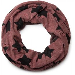 Loop styleBREAKER "Loop Schal mit Sterne und Punkte Muster", Damen, braun (rotbraun), Obermaterial: 50% Viskose CV. 50% Polyester PES., Modisch, Modet&uuml;cher Loop