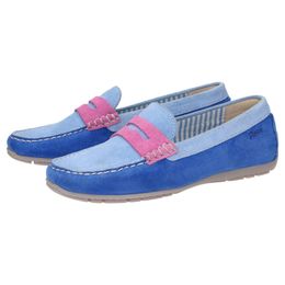 Slipper Sioux "Carmona-700", Damen, Gr. 35 (UK 3), blau, Obermaterial: 100% Kalbsveloursleder CAVL. 100% Gummi rubber., Schuhe Slipper