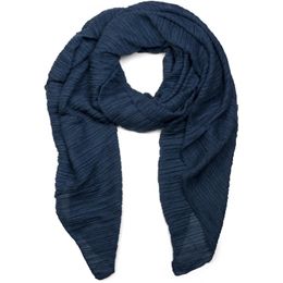 Schal styleBREAKER "Gekreppter Unifarbener Schal", Damen, blau (dunkelblau), Obermaterial: 50% Viskose CV. 50% Baumwolle CO., Modisch, Modet&uuml;cher Schal