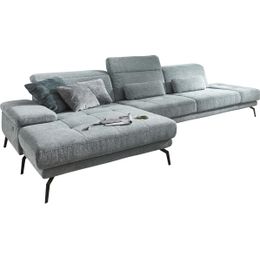 Ecksofa DIE PLANBAR "MP-IN20126 L-Form mit Federkern-Polsterung", blau (ocean), B:328cm H:82cm T:190cm, 100% Polyester, Sofas, Ecksofa, mit Kopfteilverstellung, optional Sitztiefen- & Armteilverstellung