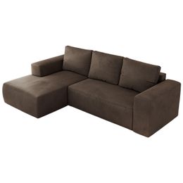 ECKSOFA TRENTINO L Braun Velvet - Links
