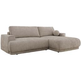 ECKSCHLAFSOFA RINA L Hellgrau Schenille glatt - rechts