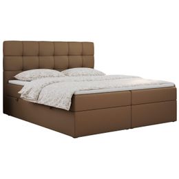 BOXBETT ERNI 200/200 - Braun Kunstleder - H4