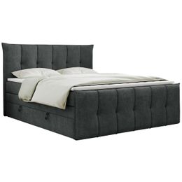 BOXSPRINGBETT PREMIUM 11 KING 200/200 Dunkelgrau Struktur - H3