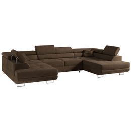 WOHNLANDSCHAFT GUSTAW U Braun Velvet
