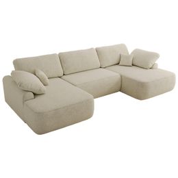 WOHNLANDSCHAFT CUBO U Creme Struktur