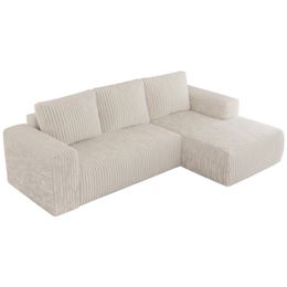 ECKSOFA TRENTINO L Beige Cord - Rechts