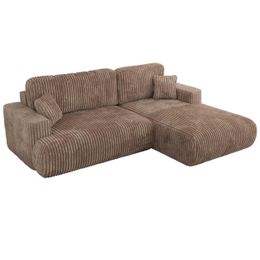 ECKSOFA OVO L Braun Cord - Rechts Seite