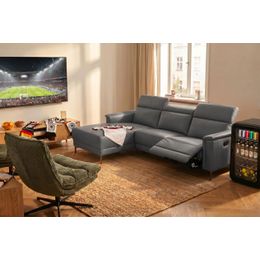 Ecksofa OTTO HOME "LUND, L-Form, 261cm, man. o. elektr. Relaxfunktion (mit USB-A)", grau, B:261cm H:97cm T:179cm, Kunstleder 100% Polyurethan, Sofas, Ecksofa, und Kopfteilverstellung