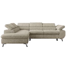 ECKSOFA PABLO L Beige Struktur - Links Seite