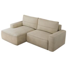 ECKSOFA BELLUNO L Beige Velvet - Links