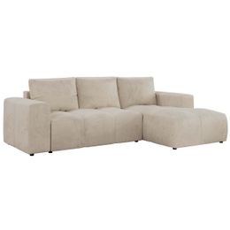 ECKSOFA MONIVA Beige Velvet - Rechts