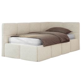 JUGENDBETT ARVO 90/200 - Creme Strukture - Pocket-Matratze - Rechts Seite