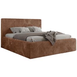 POLSTERBETT TILIANO CLASSIC 140/200 - Orange Cord - Schaum-Matratze