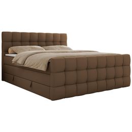BOXSPRINGBETT ALTIVO KING DUO 140/200 - Braun Kunstleder - H4